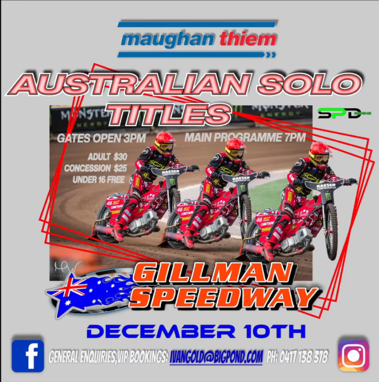 AUSTRALIAN SENIOR SPEEDWAY SOLO CHAMPIONSHIPS - THE RETURN WITH A ...